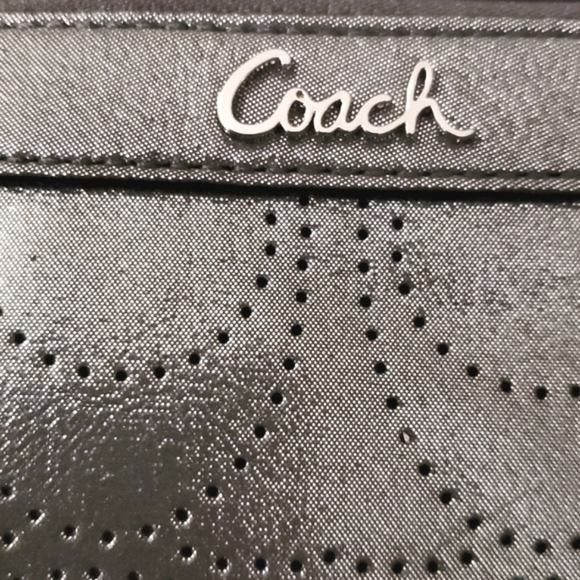 Coach | Bags | Coach Wristlet Metallic Silver With C Logohang Tag Like ...